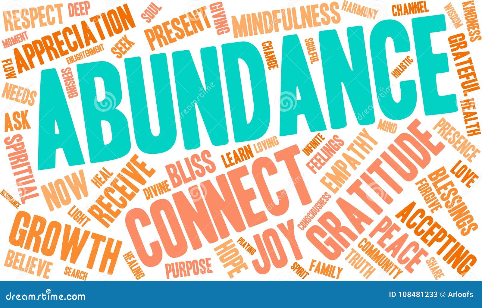 Abundance Word Cloud stock vector. Illustration of harmony - 108481233
