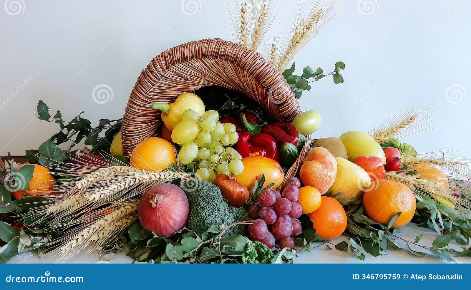 Abundant Cornucopia Overflowing with Fresh Fruits, Vegetables, and ...