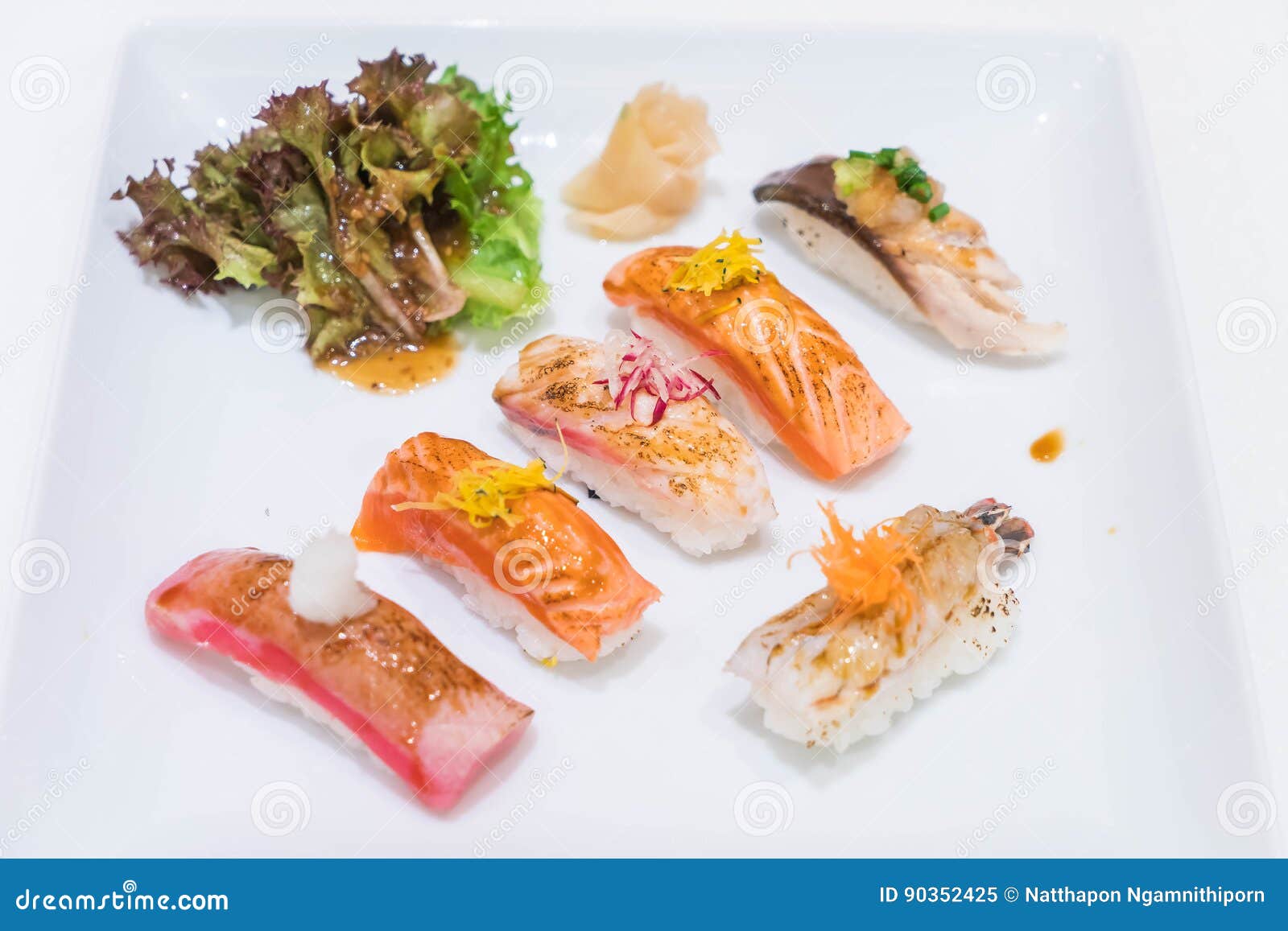 Aburi nigiri set stock image. Image of cooking, engawa - 90352425