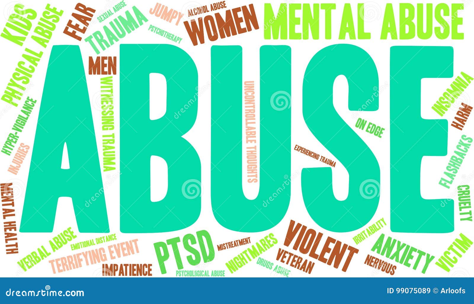 Abuse Word Cloud stock vector. Illustration of mental - 99075089