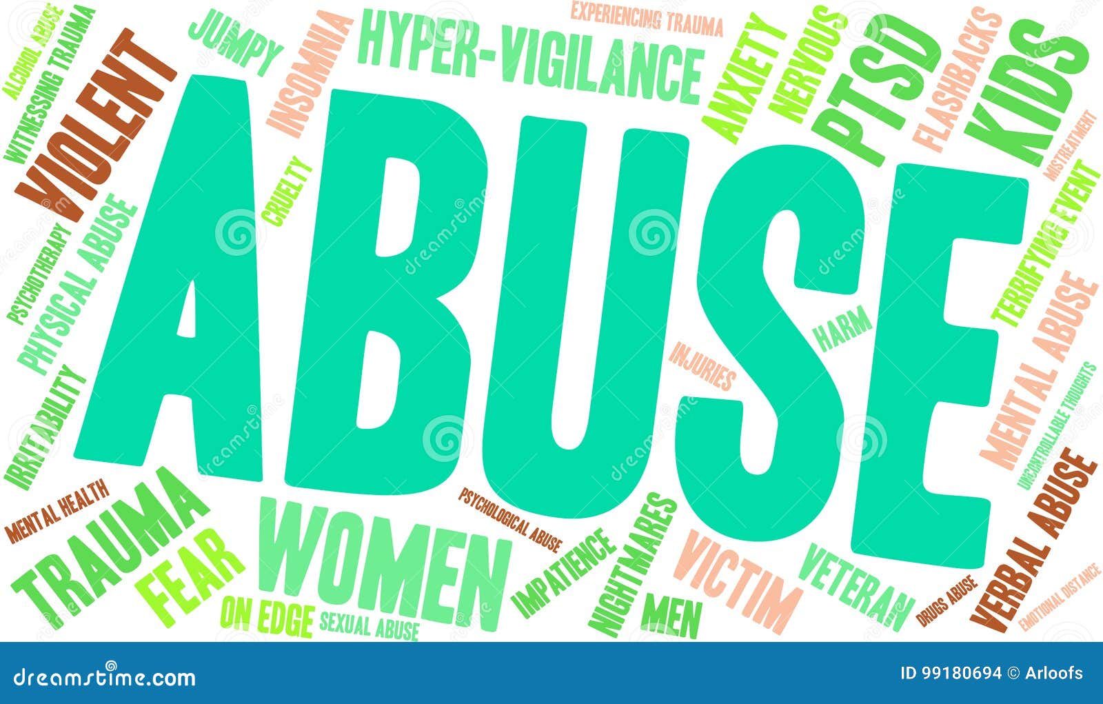 Abuse Word Cloud stock vector. Illustration of thoughts - 99180694