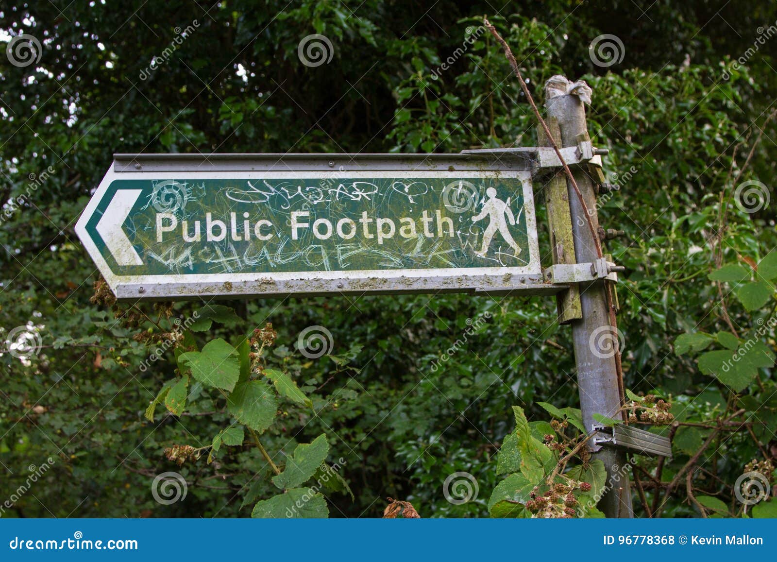 An Abused Public Footpath Sign Editorial Stock Photo - Image of ...