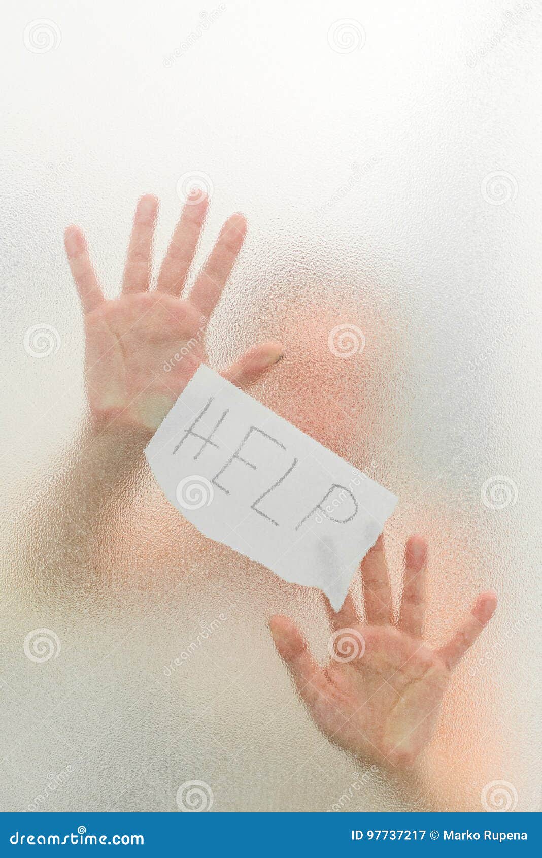 Abused Woman Seeks Help from Violence Holding a Paper Stock Image ...