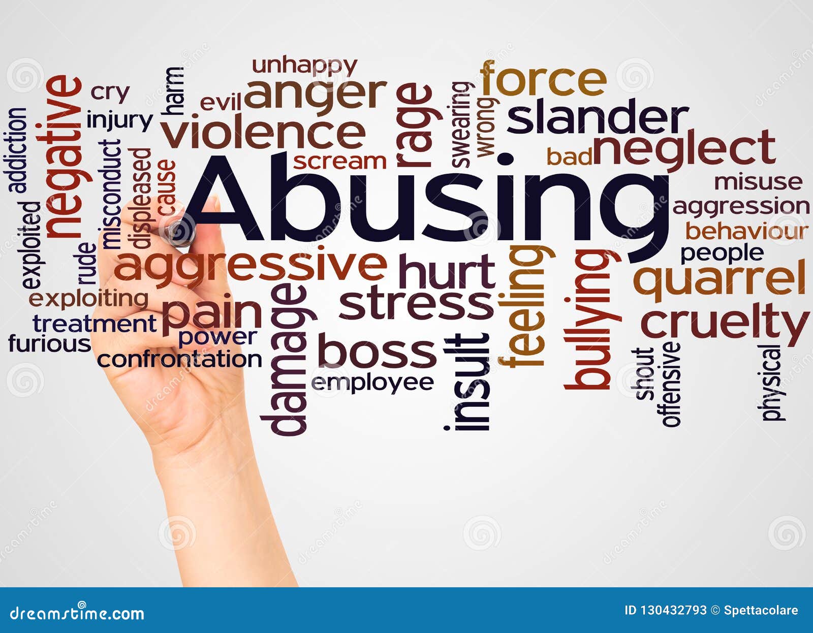 Abusing Word Cloud and Hand with Marker Concept Stock Illustration ...