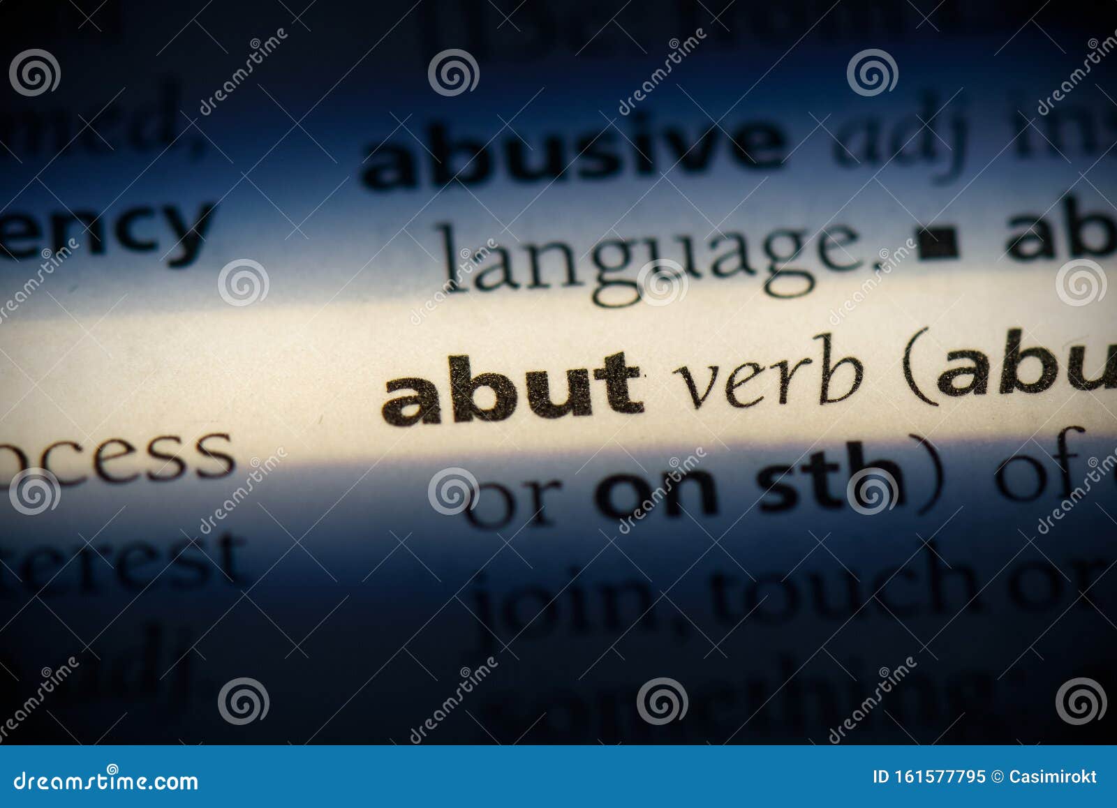 Abut stock image. Image of page, thesaurus, isolated - 161577795