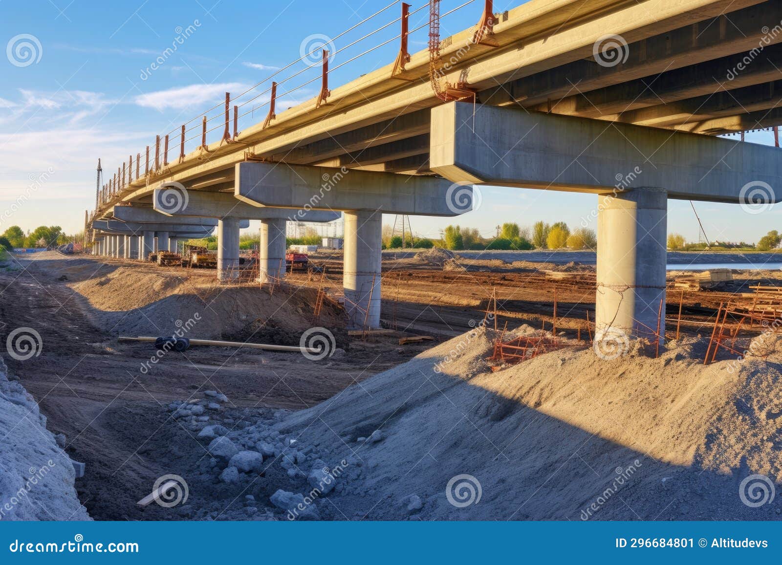 Abutments Supporting a Concrete Bridge Structure Stock Illustration ...