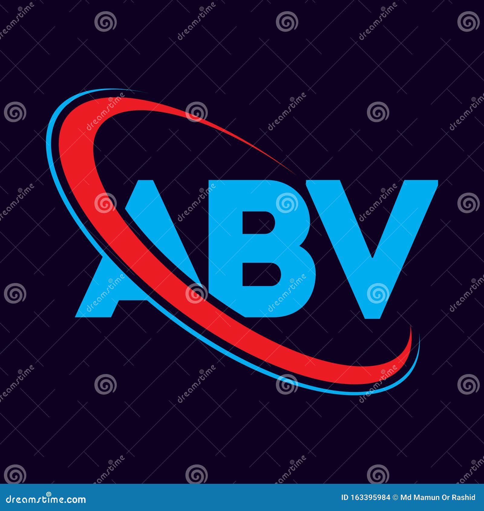 ABV Letter Logo Design, a B V Letter Design, ABV Blue and Red Letter ...