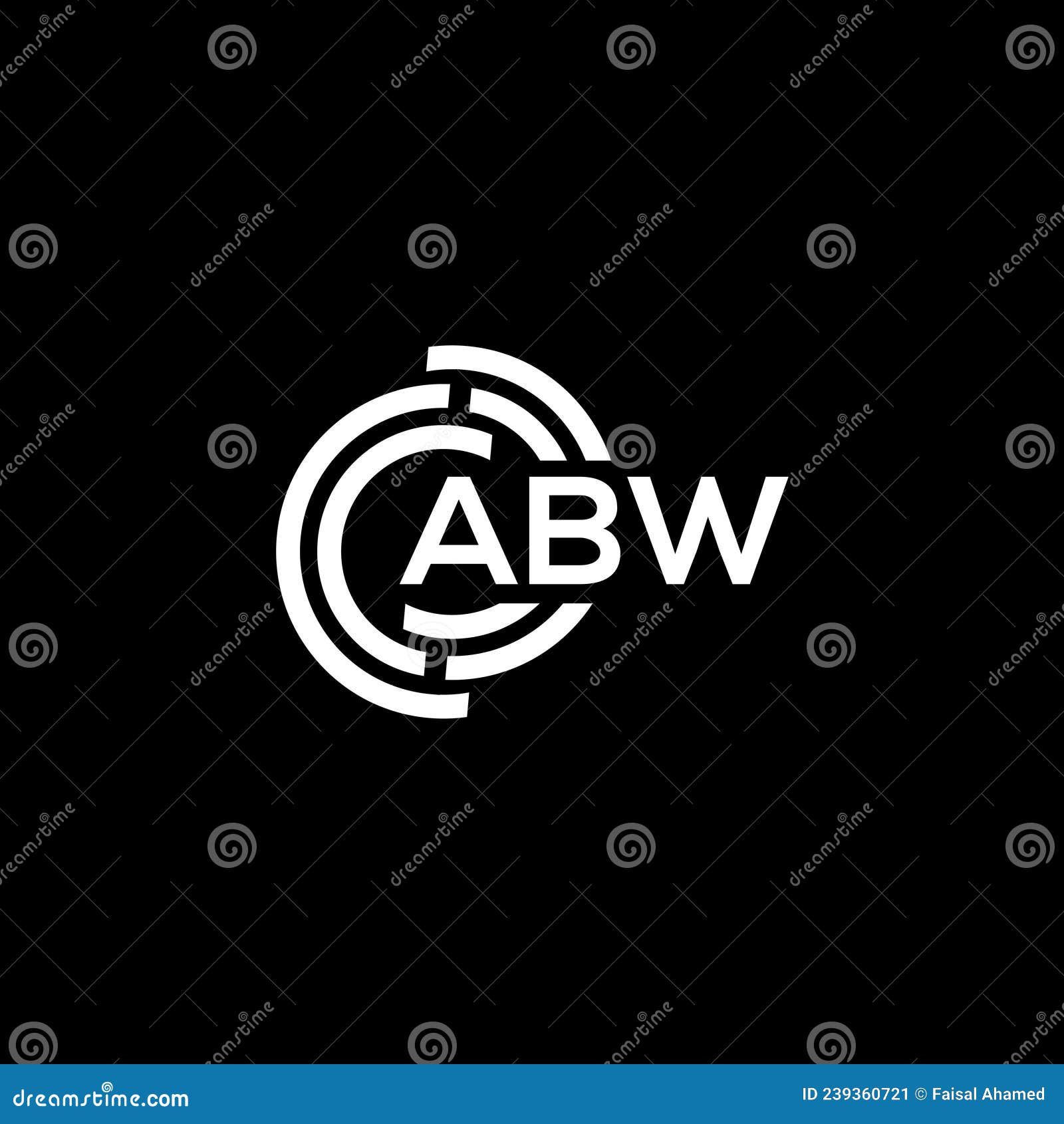 ABW Letter Logo Design on Black Background. ABW Creative Initials ...