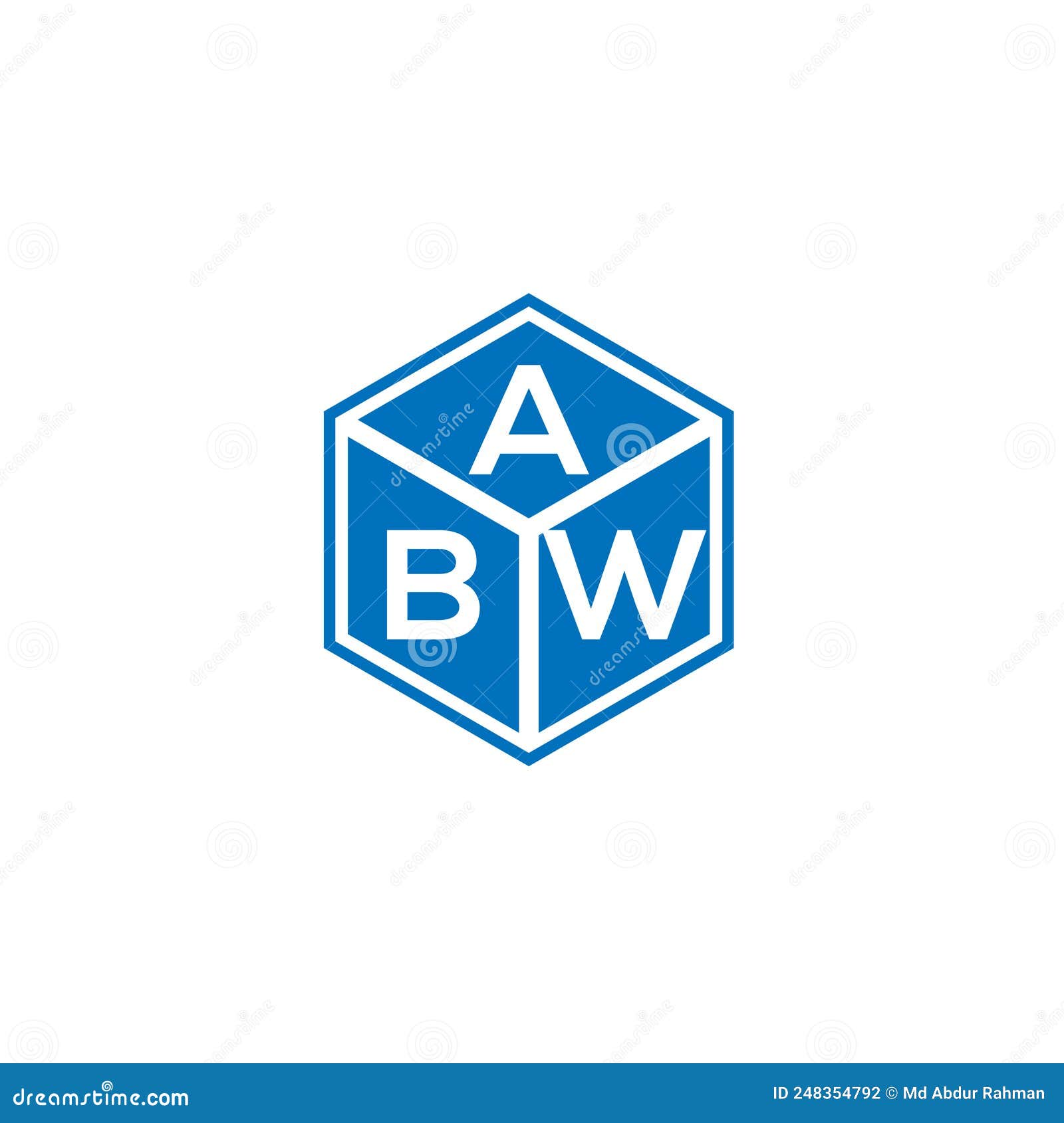 ABW Letter Logo Design on Black Background. ABW Creative Initials ...