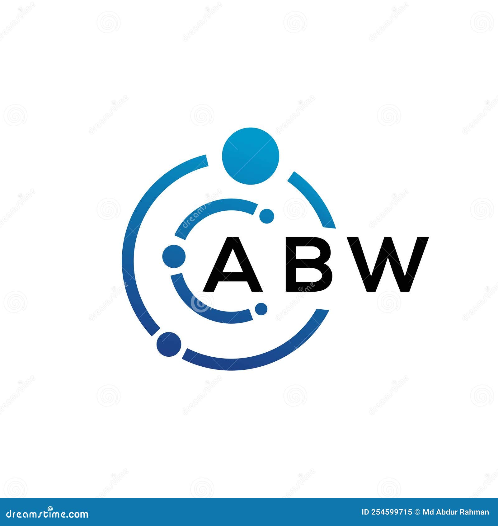 ABW Letter Logo Design on Black Background. ABW Creative Initials ...