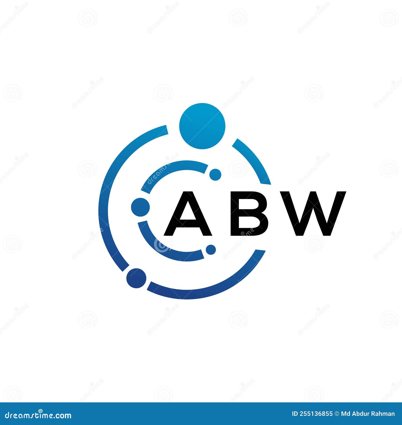 ABW Letter Logo Design on Black Background. ABW Creative Initials ...