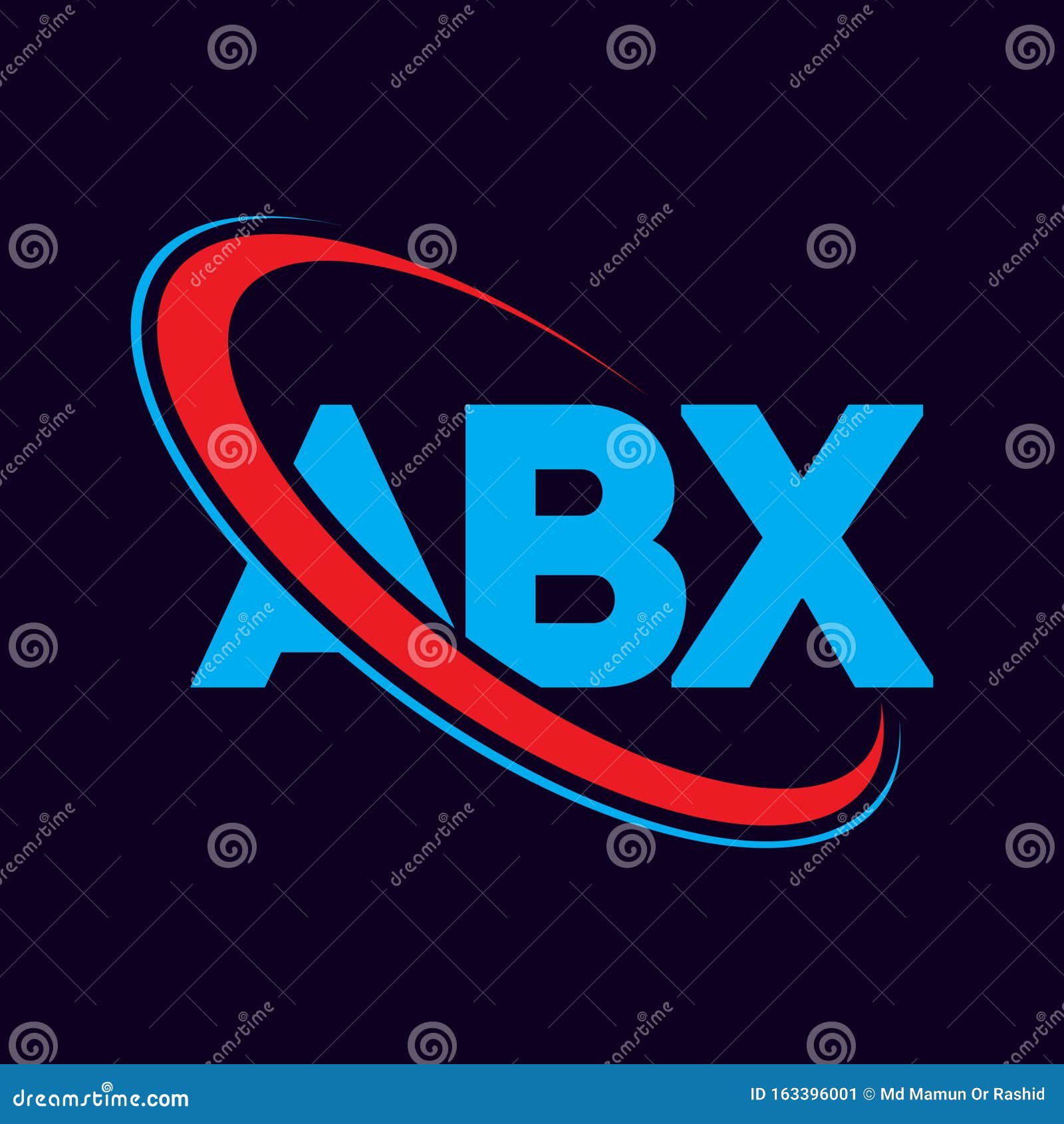 ABX Letter Logo Design, ABX Letter, ABX Design with Blue and Red Color ...