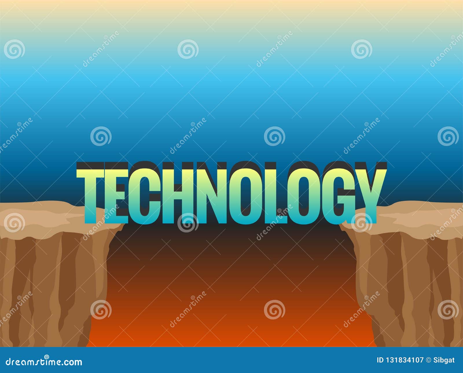 Abyss And Word FAITH As Bridge Vector Illustration | CartoonDealer.com ...