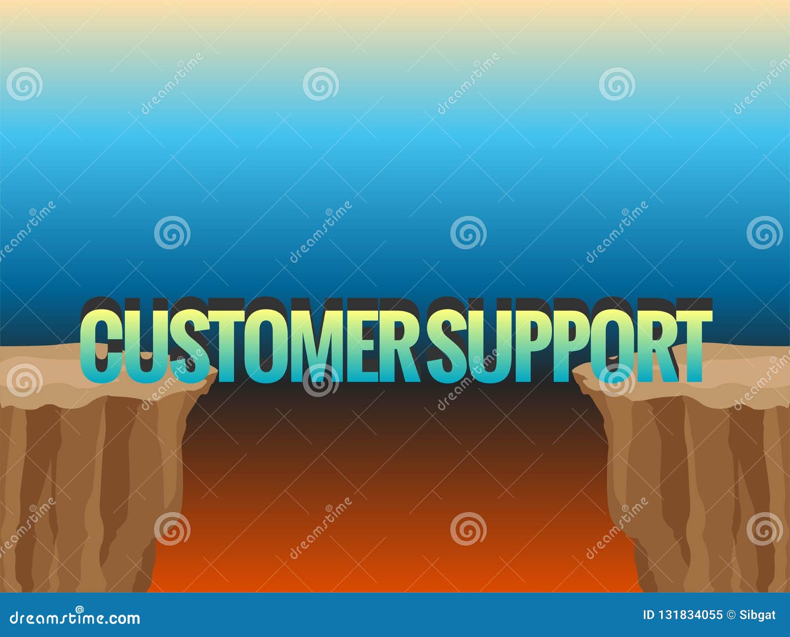 Abyss and Words CUSTOMER SUPPORT As Bridge Stock Vector - Illustration ...