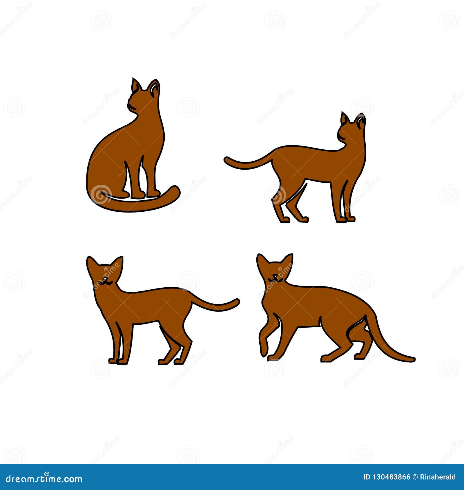 Abyssinian Cat Logo Icon Cartoon Vector | CartoonDealer.com #130483879