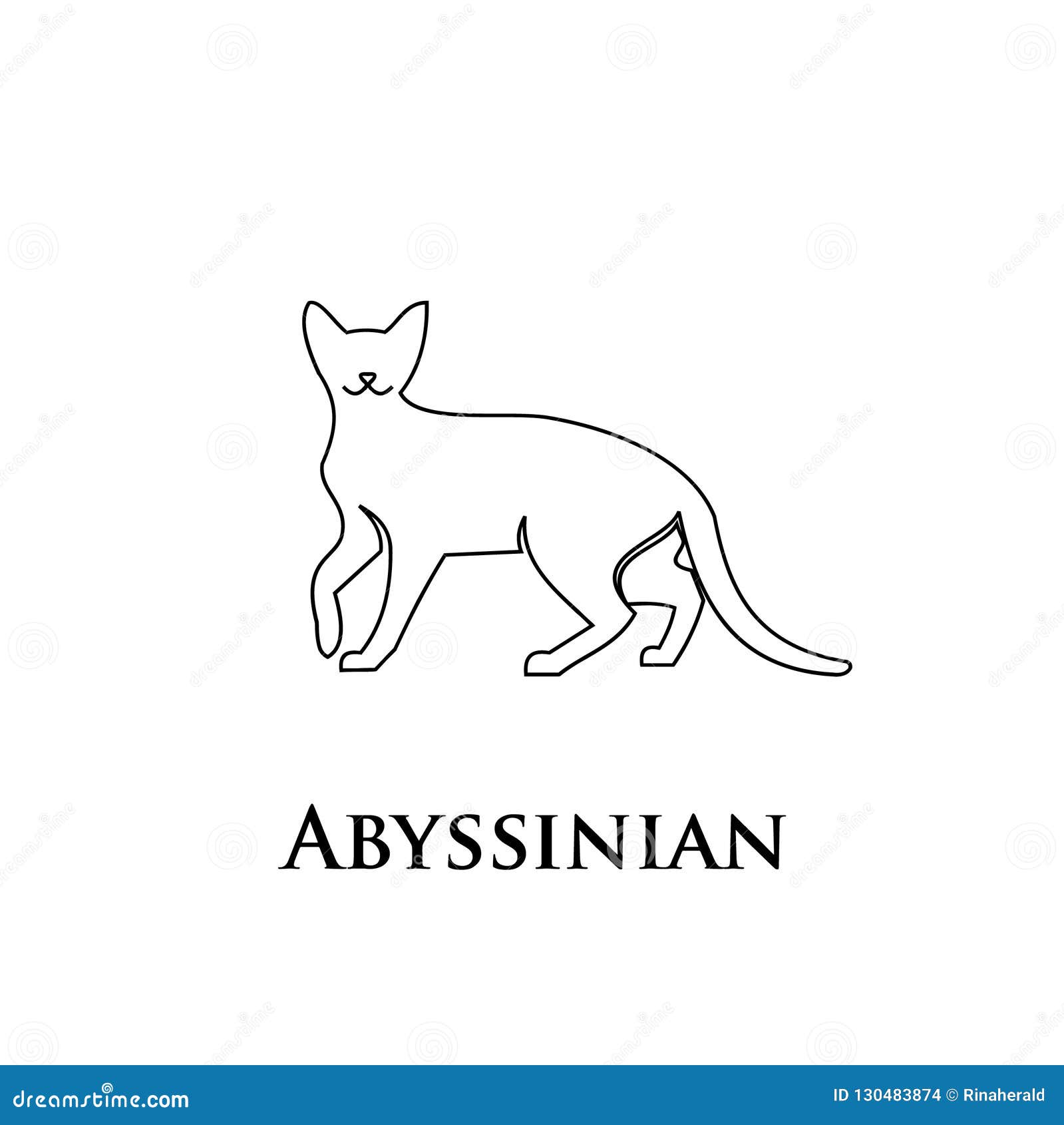 Abyssinian cat logo icon stock vector. Illustration of element - 130483874