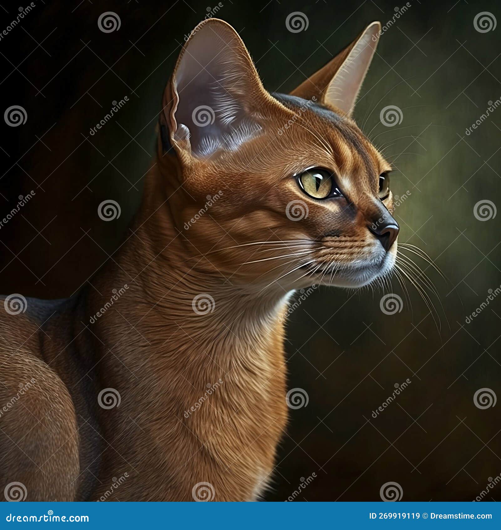 Abyssinian Cat in Natural Environment Stock Illustration - Illustration ...