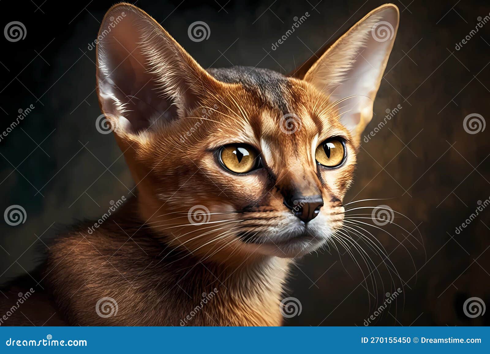 Generative AI, Abyssinian Cat Adventurer In Winter Forets. Stock Photo ...