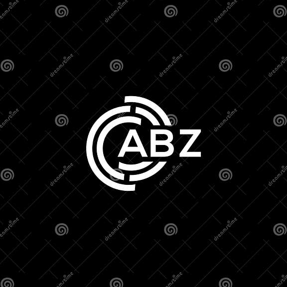 ABZ Letter Logo Design on Black Background. Stock Vector - Illustration ...