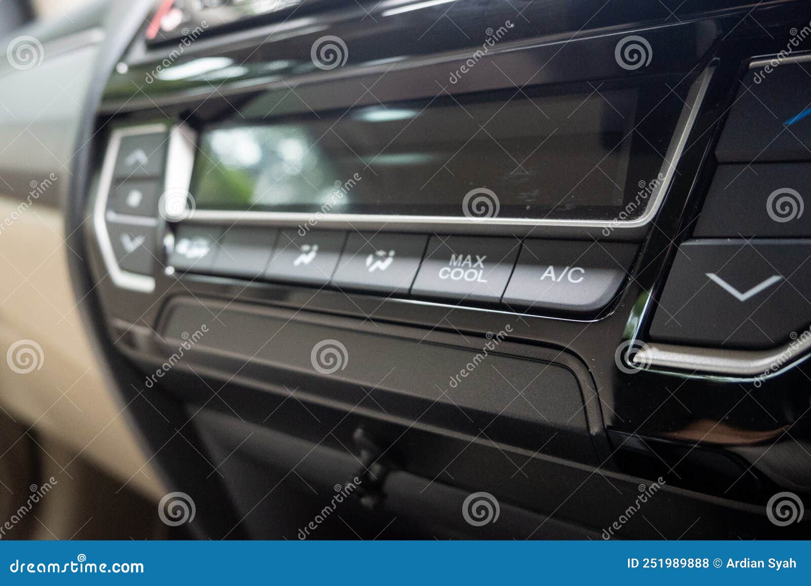 AC Air Conditioning Control Button on the Car Dashboard. Stock Photo ...