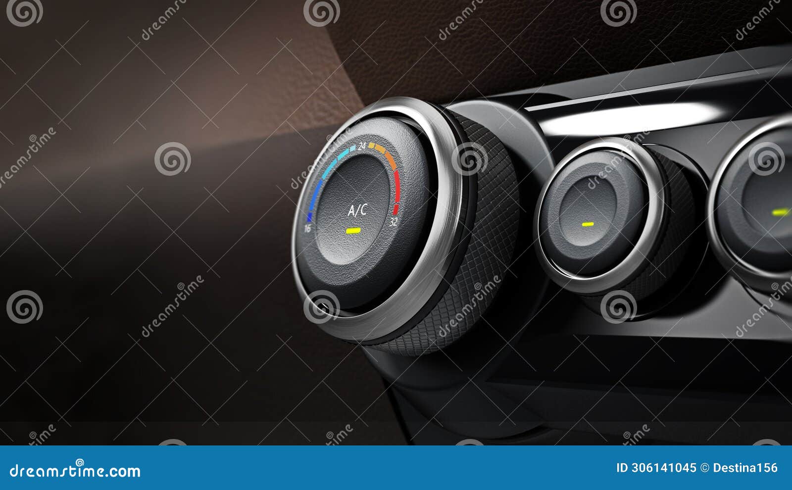 AC Button of a Modern Car. 3D Illustration Stock Illustration ...