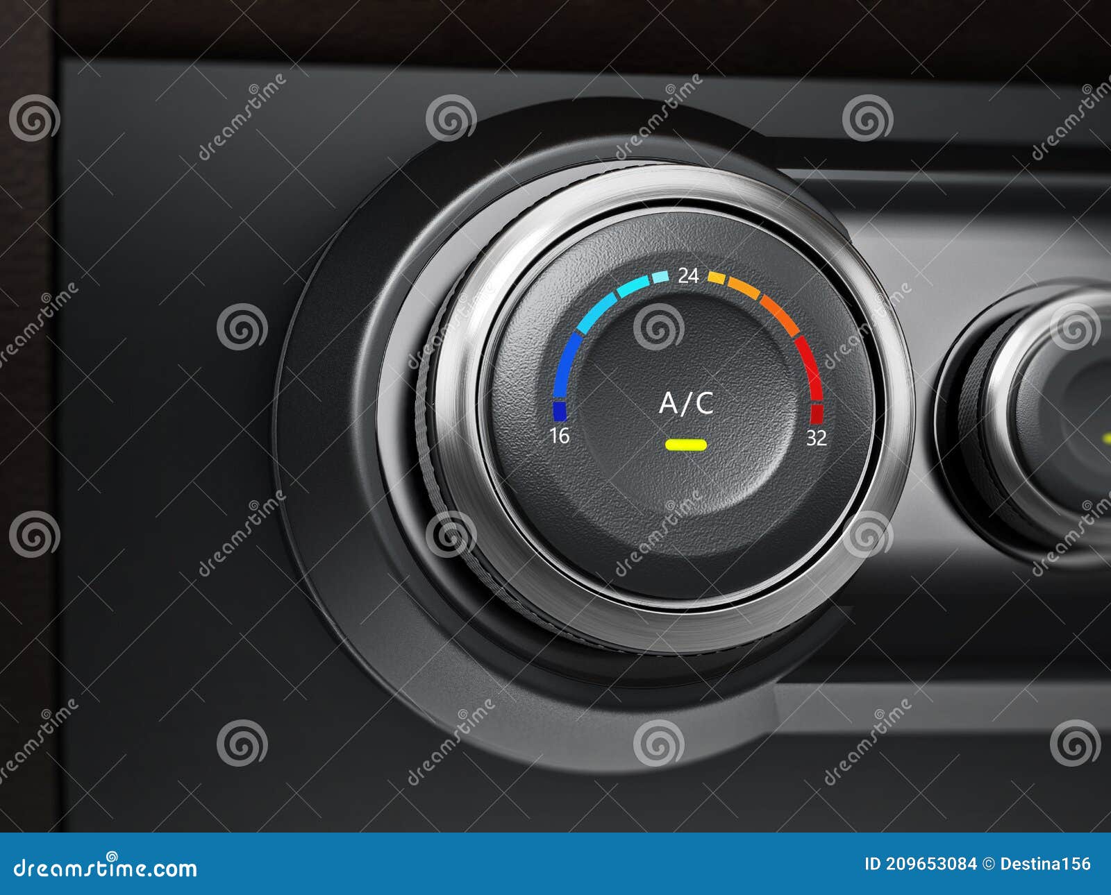 AC Button of a Modern Car. 3D Illustration Stock Illustration ...