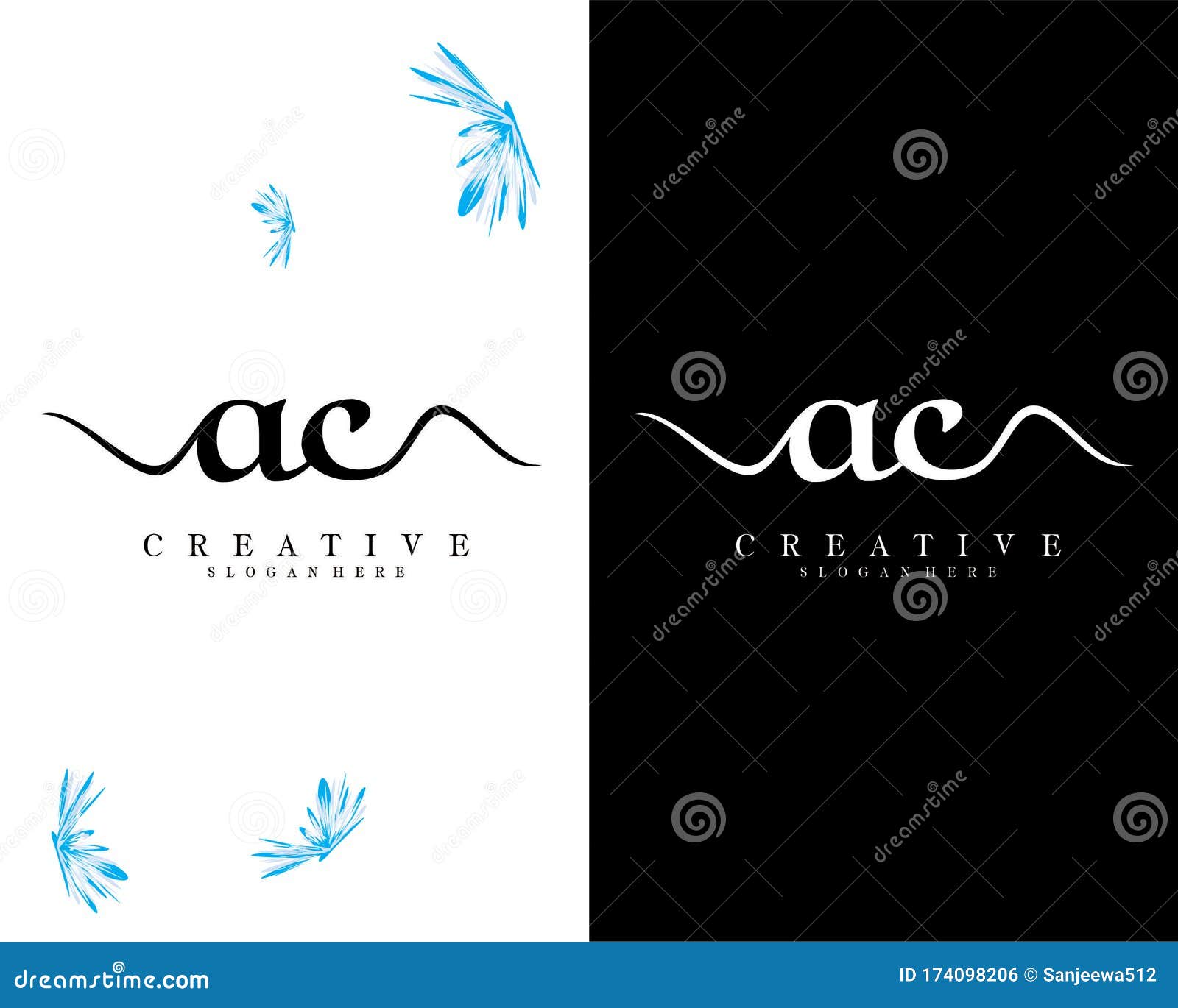 Ac, Ca Handwriting Letter Logo Design Vector Stock Vector ...