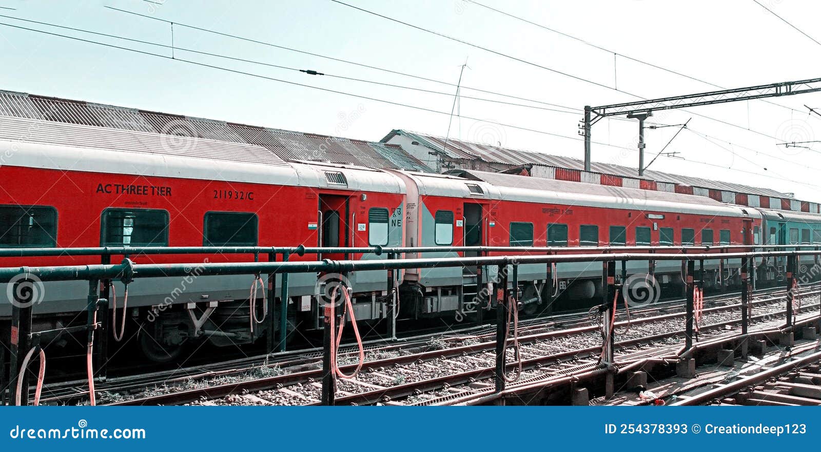 AC Coach of Indian Train on the Station Editorial Stock Photo - Image ...