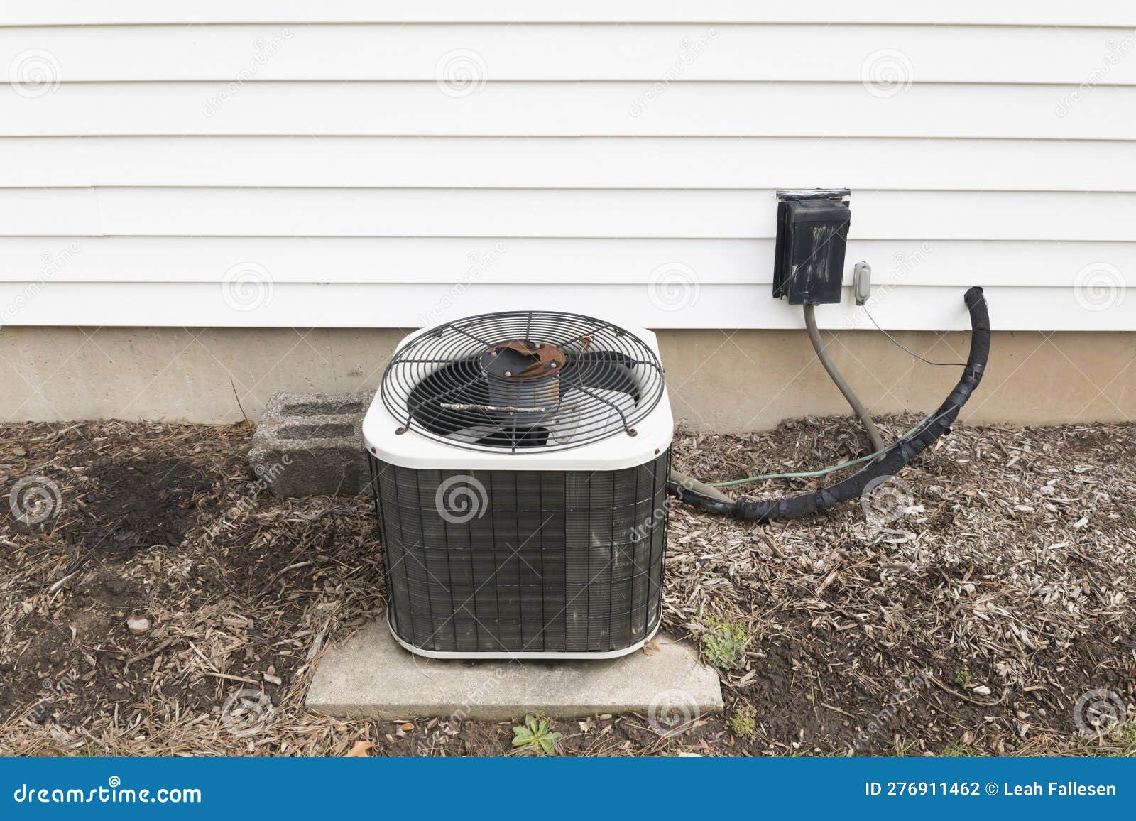 Very Old Air Conditioning Unit Outside of Home Stock Photo - Image of ...