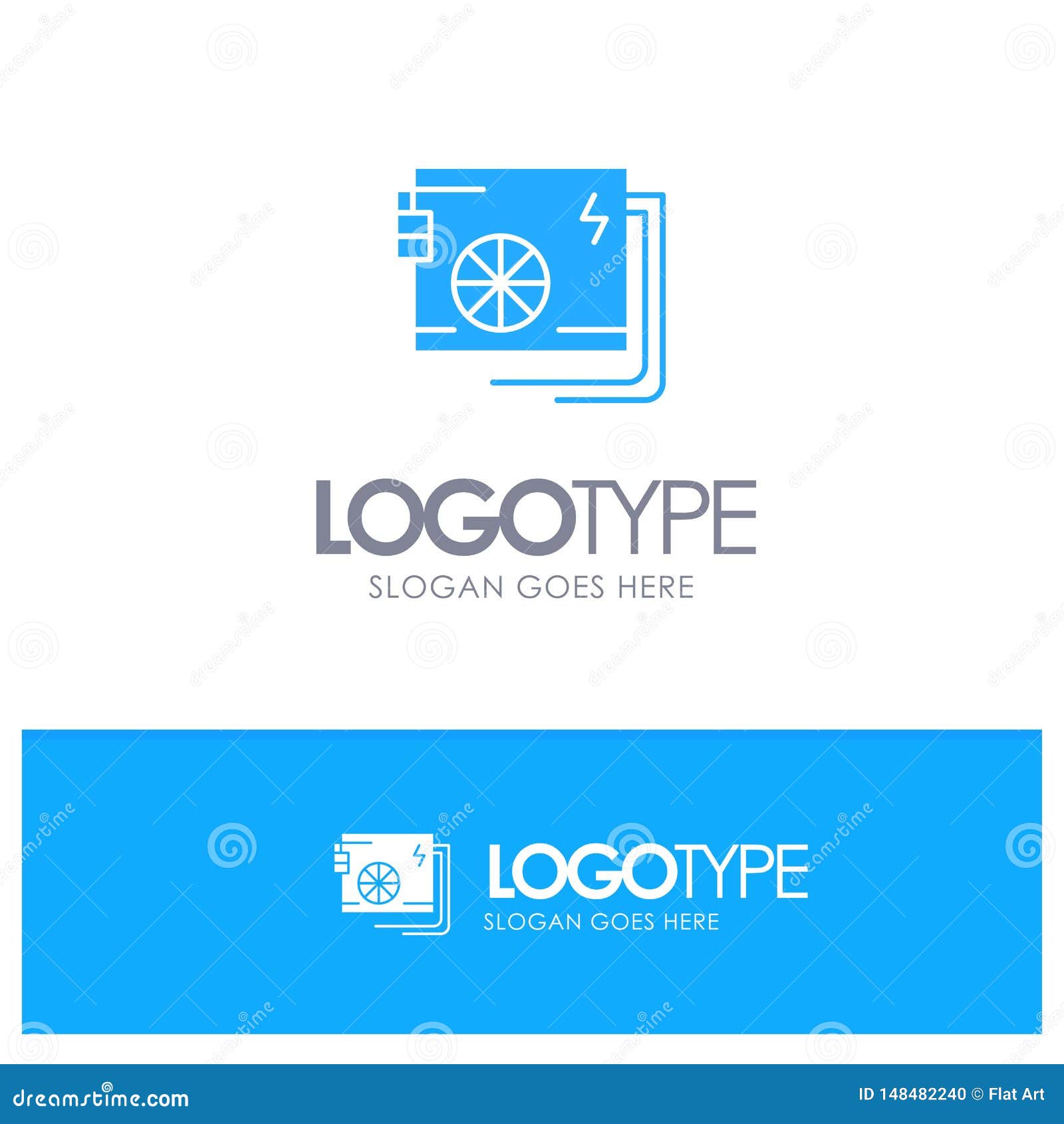 Ac, Computer, Part, Power, Supply Blue Solid Logo with Place for ...