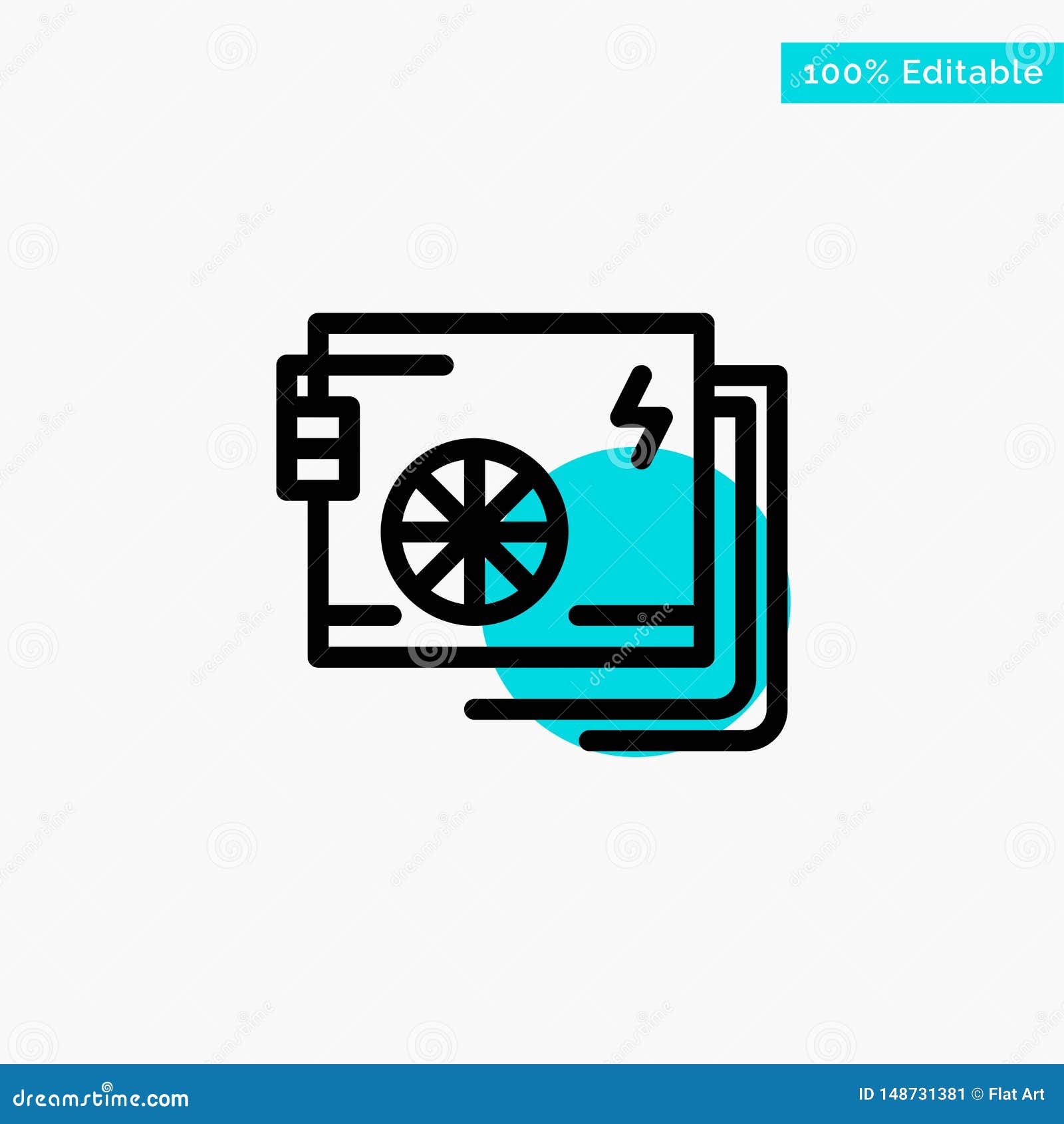 Ac, Computer, Part, Power, Supply Turquoise Highlight Circle Point ...