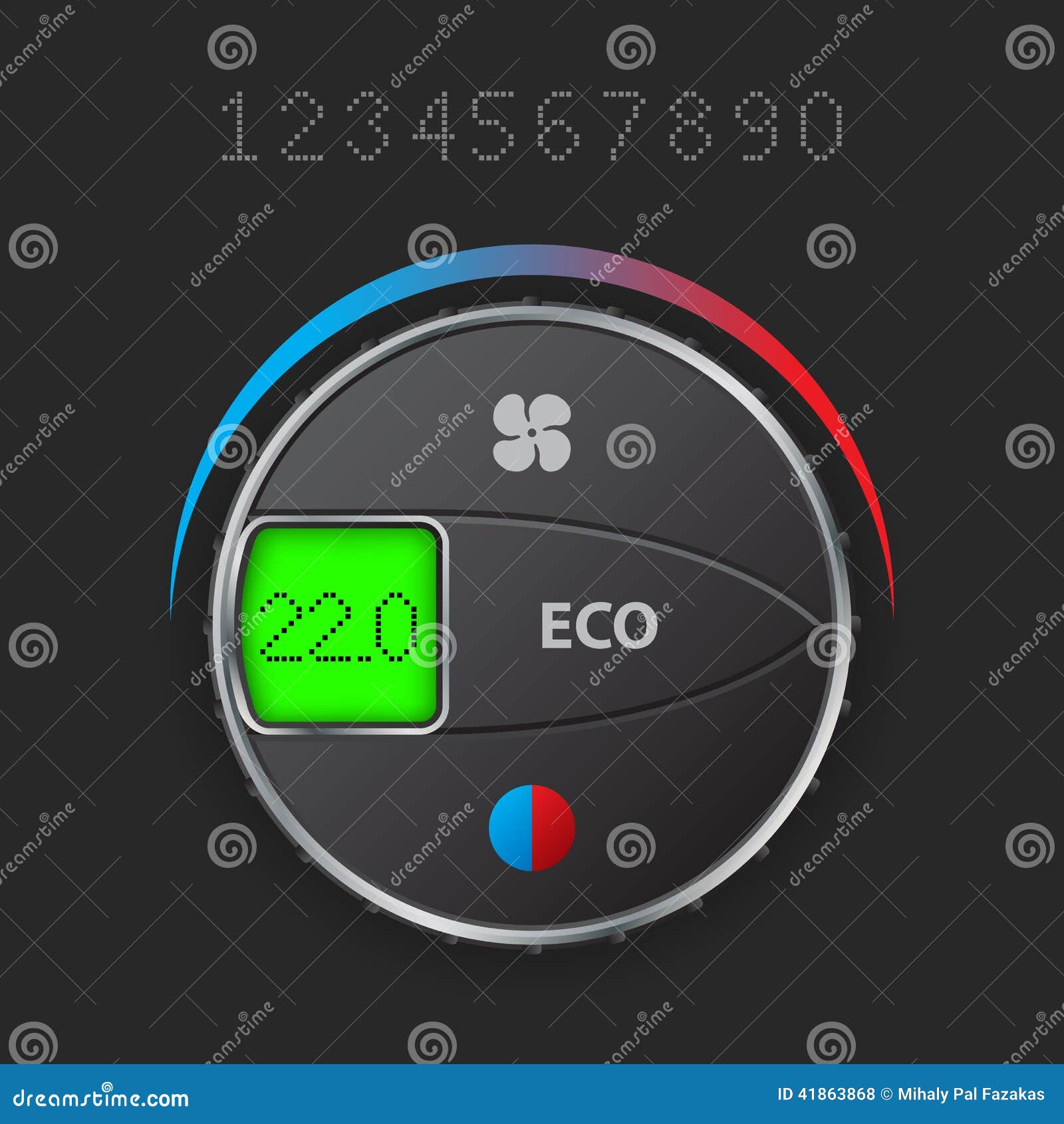 AC Control with Editable Lcd Stock Vector - Illustration of ventilation ...