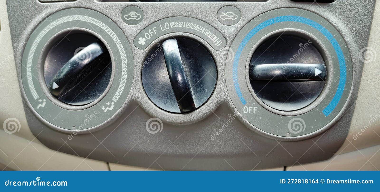 Ac Control Panel on the Dashboard of an Old Model Car, Black in Close ...