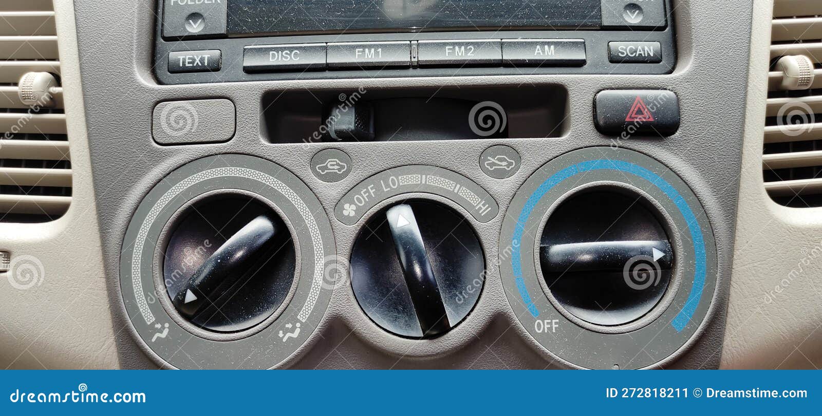 Ac Control Panel on the Dashboard of an Old Model Car, Black in Close ...