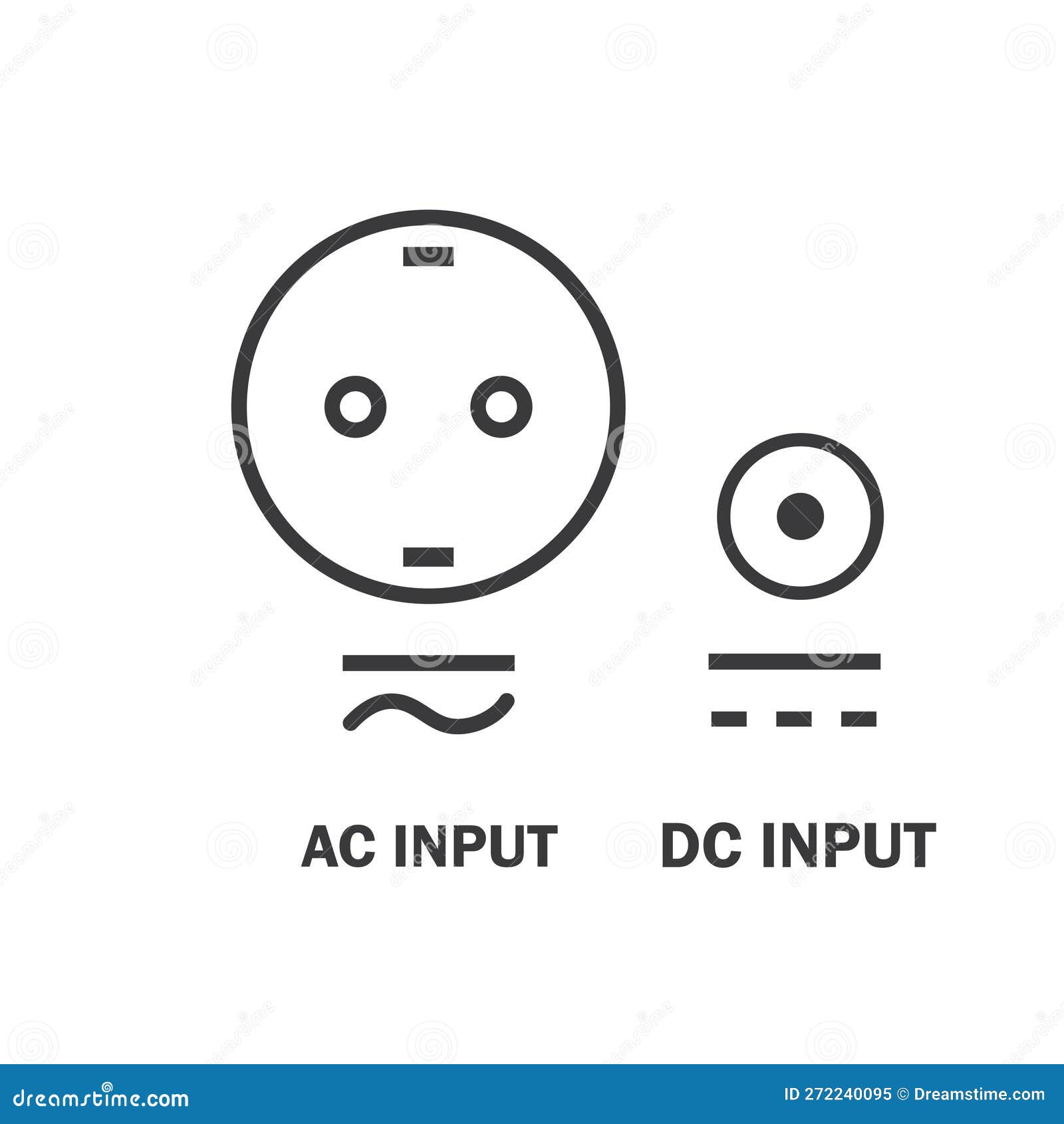 Ac Dc Current Input Icon Vector Symbol Template Stock Vector ...