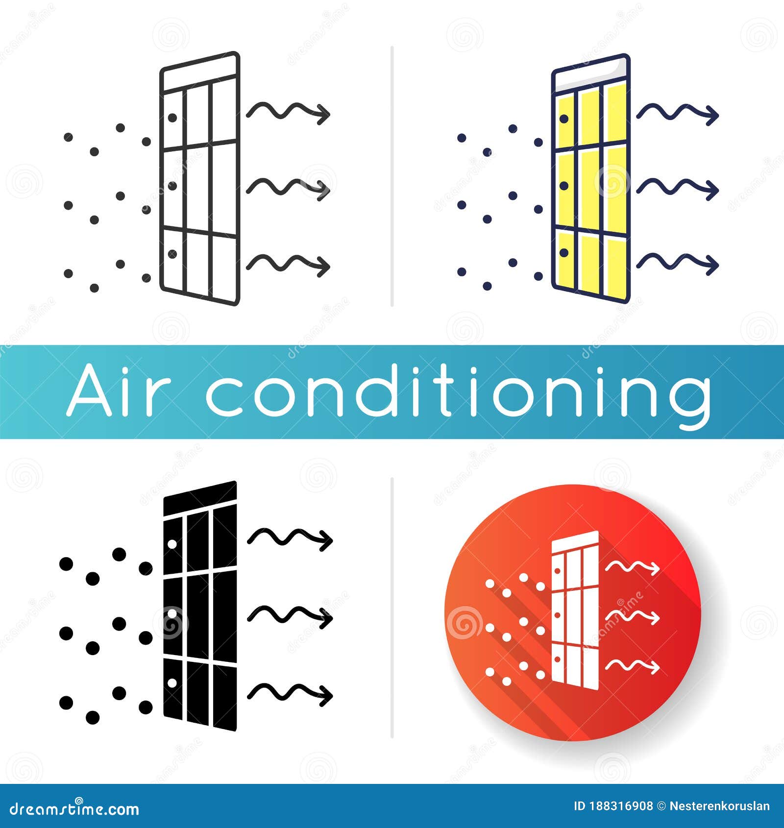 AC filter icon stock vector. Illustration of linear - 188316908