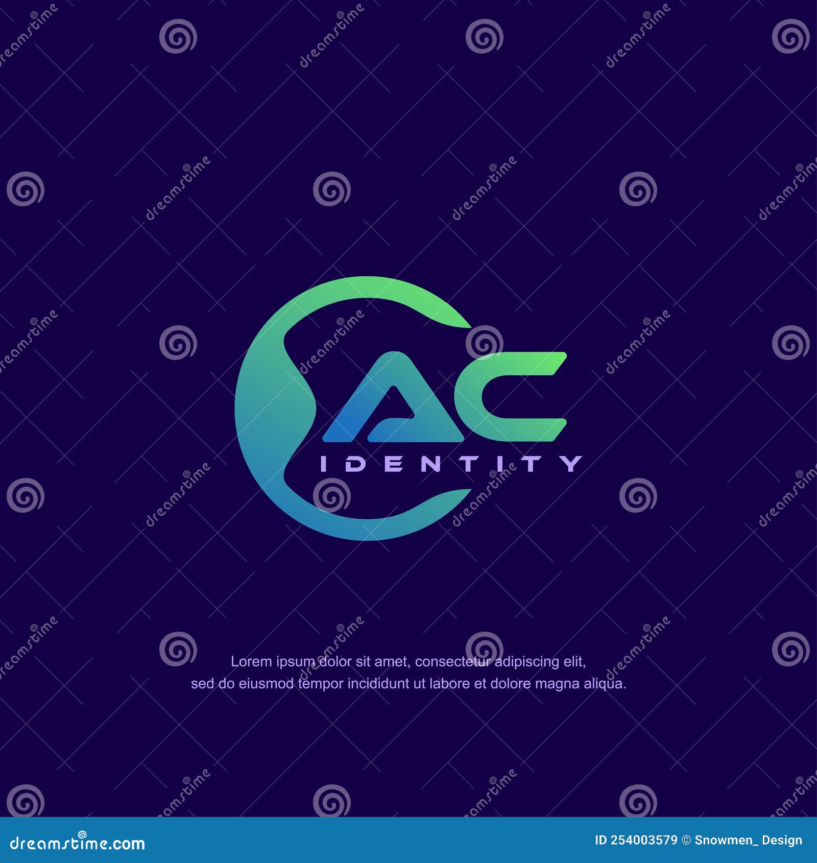 AC Initial Letter Circular Line Logo Template Vector with Gradient ...