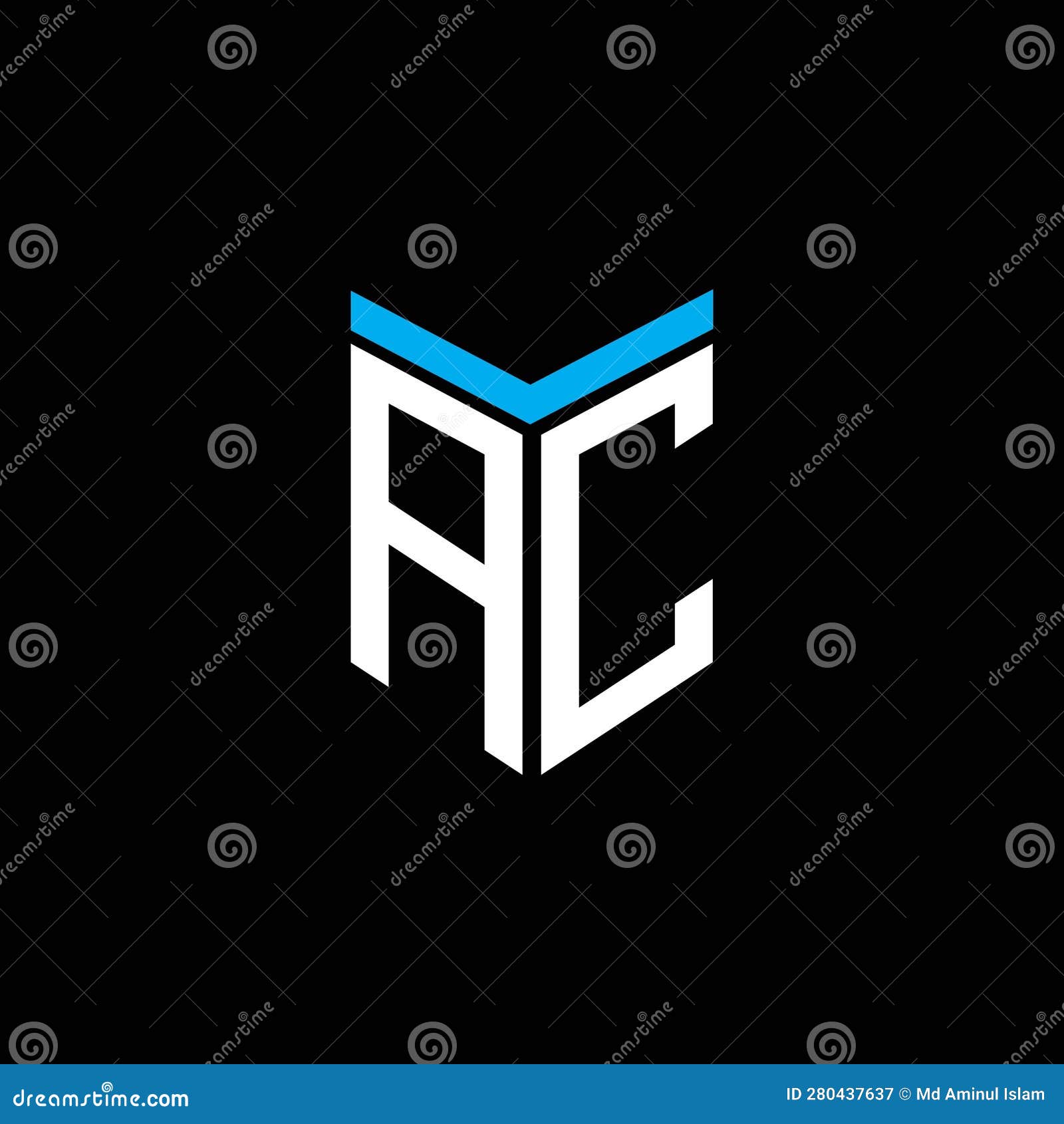 AC Letter Logo Creative Design with Vector Stock Vector - Illustration ...
