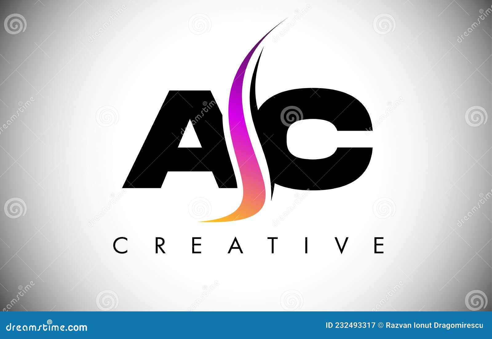 AC Letter Logo Design with Creative Shoosh and Modern Look Stock Vector ...