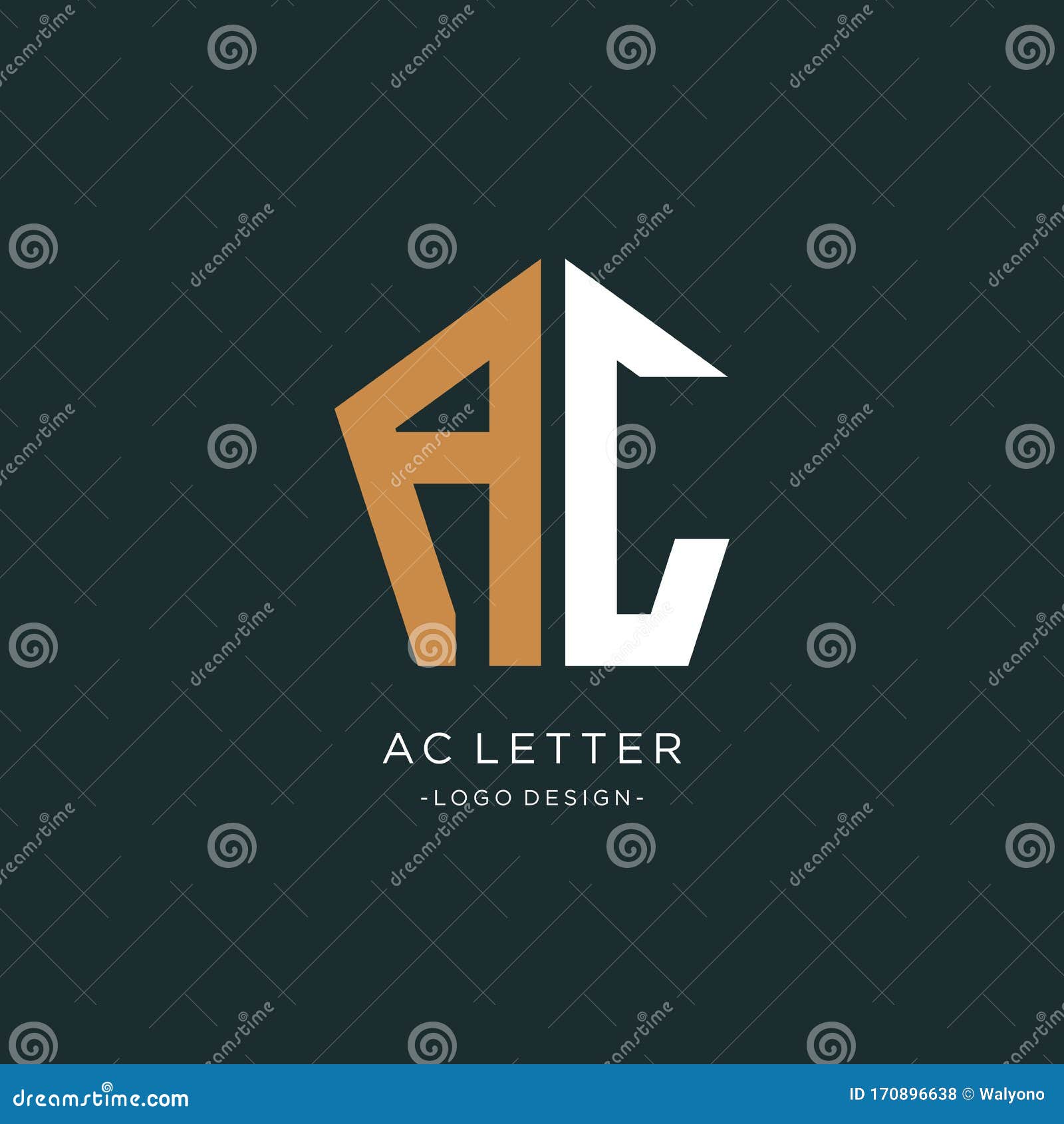 AC Letter Logo Design with Sans Serif Font Vector Illustration ...