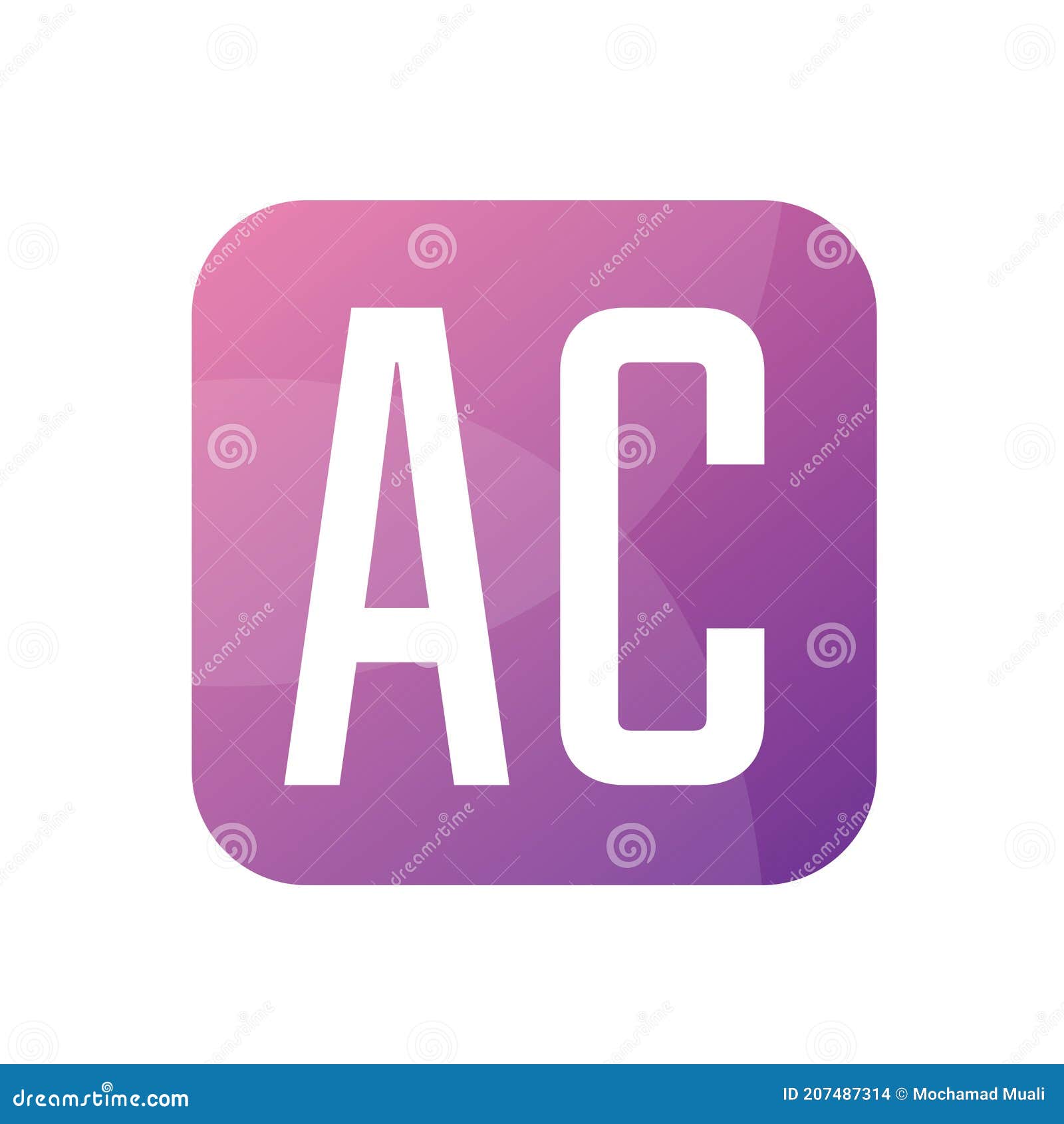 AC Letter Logo Design with Simple Style Stock Vector - Illustration of ...