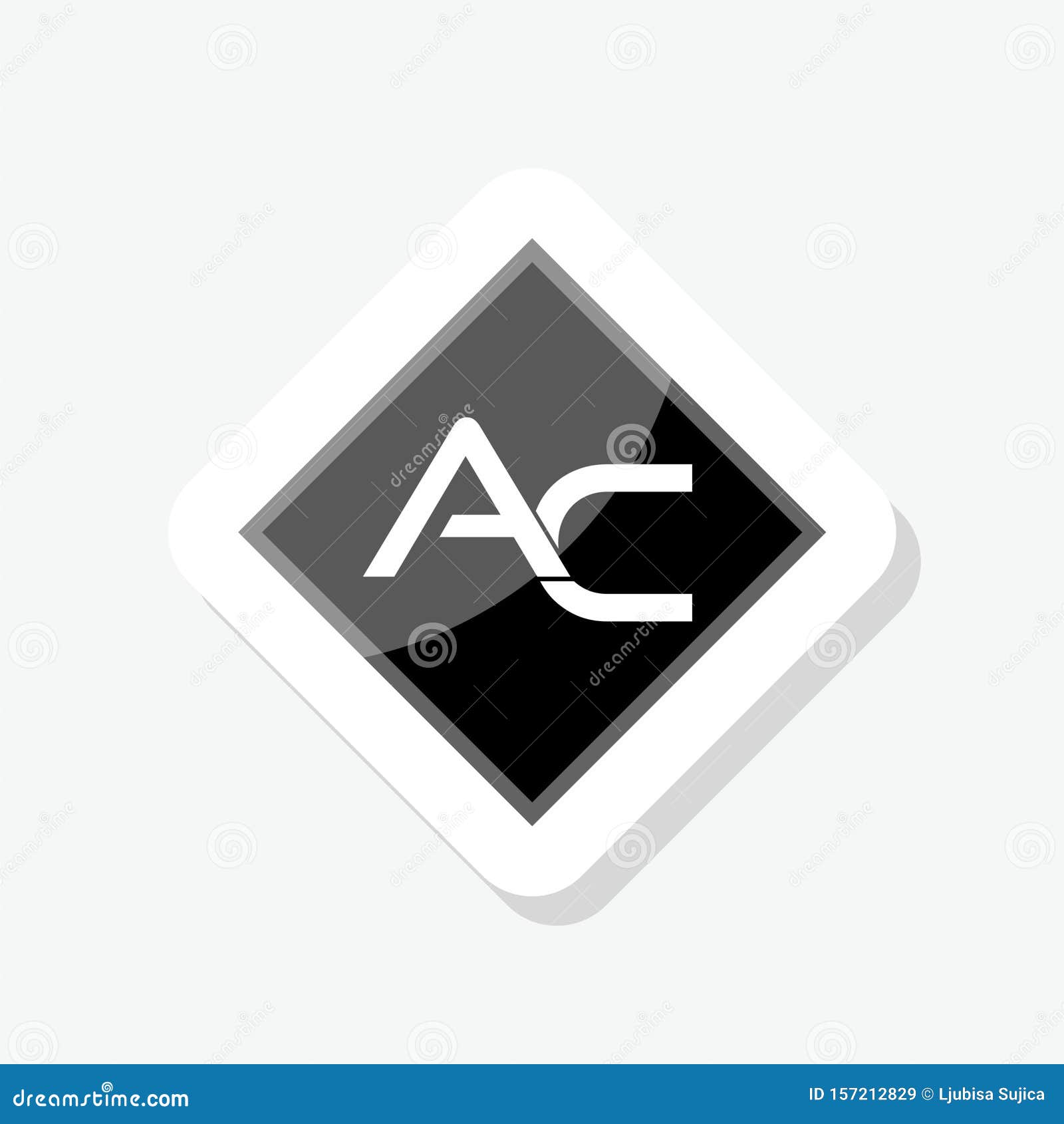 AC Letters Initials Sticker Icon Stock Vector - Illustration of ...