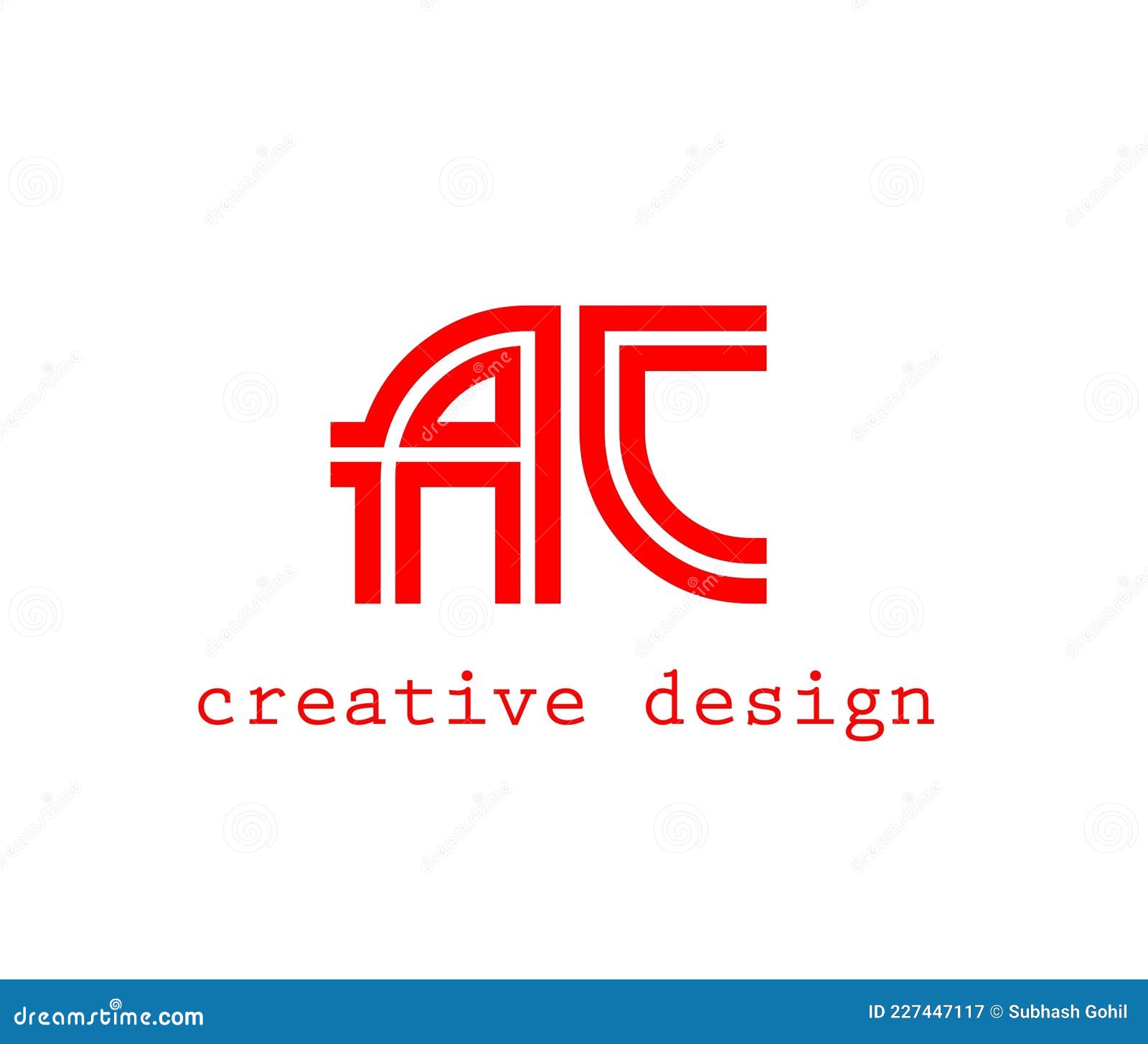 Ac logo design stock illustration. Illustration of text - 227447117