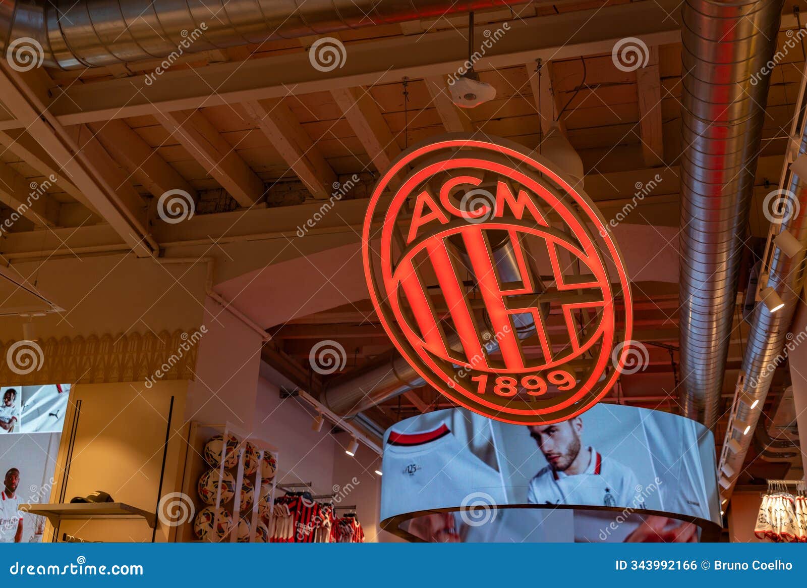 AC Milan Flagship Store in Milano Stock Photo - Image of ceiling ...