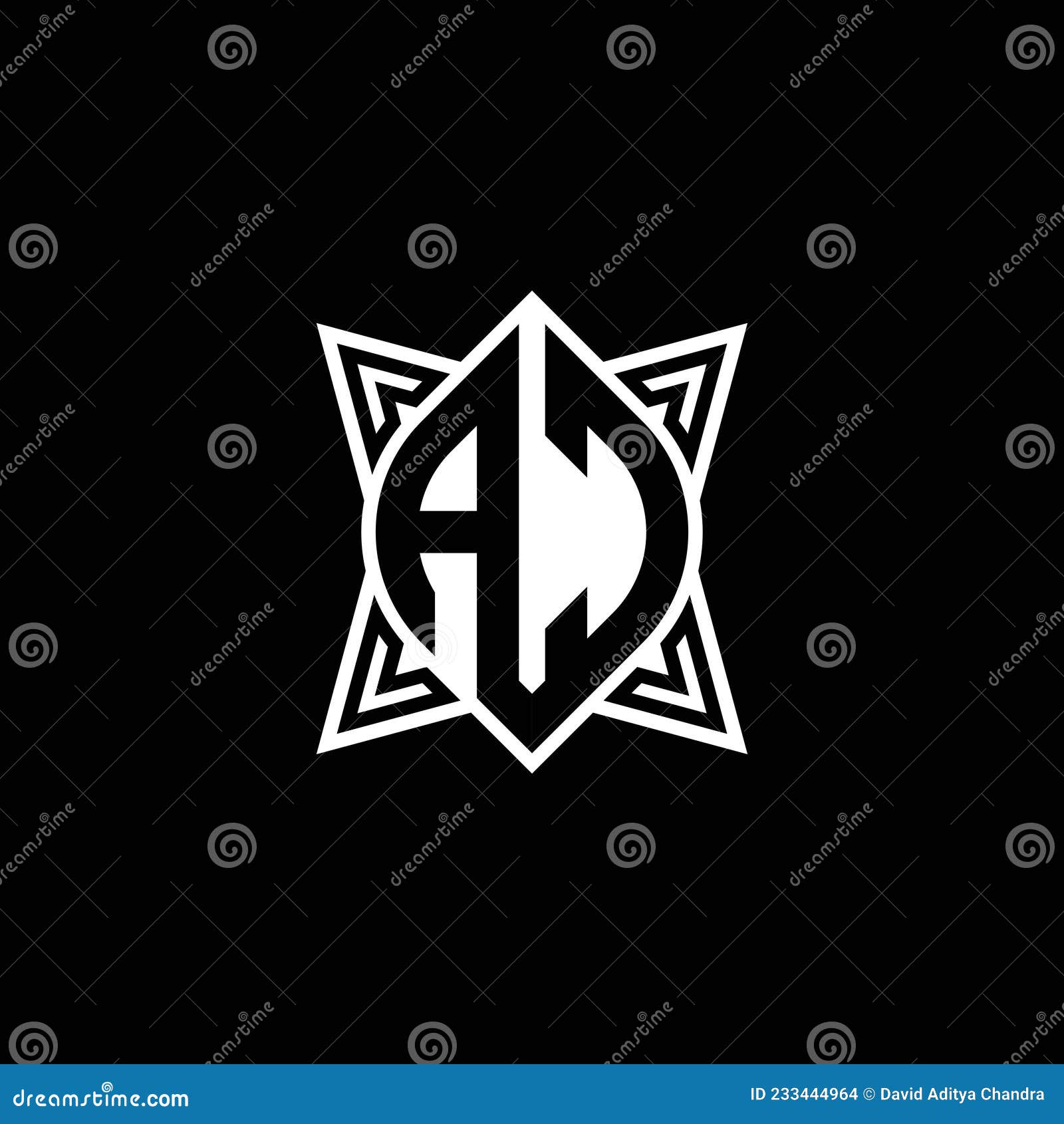AC Monogram Letter Geometric Star Style Stock Vector - Illustration of ...