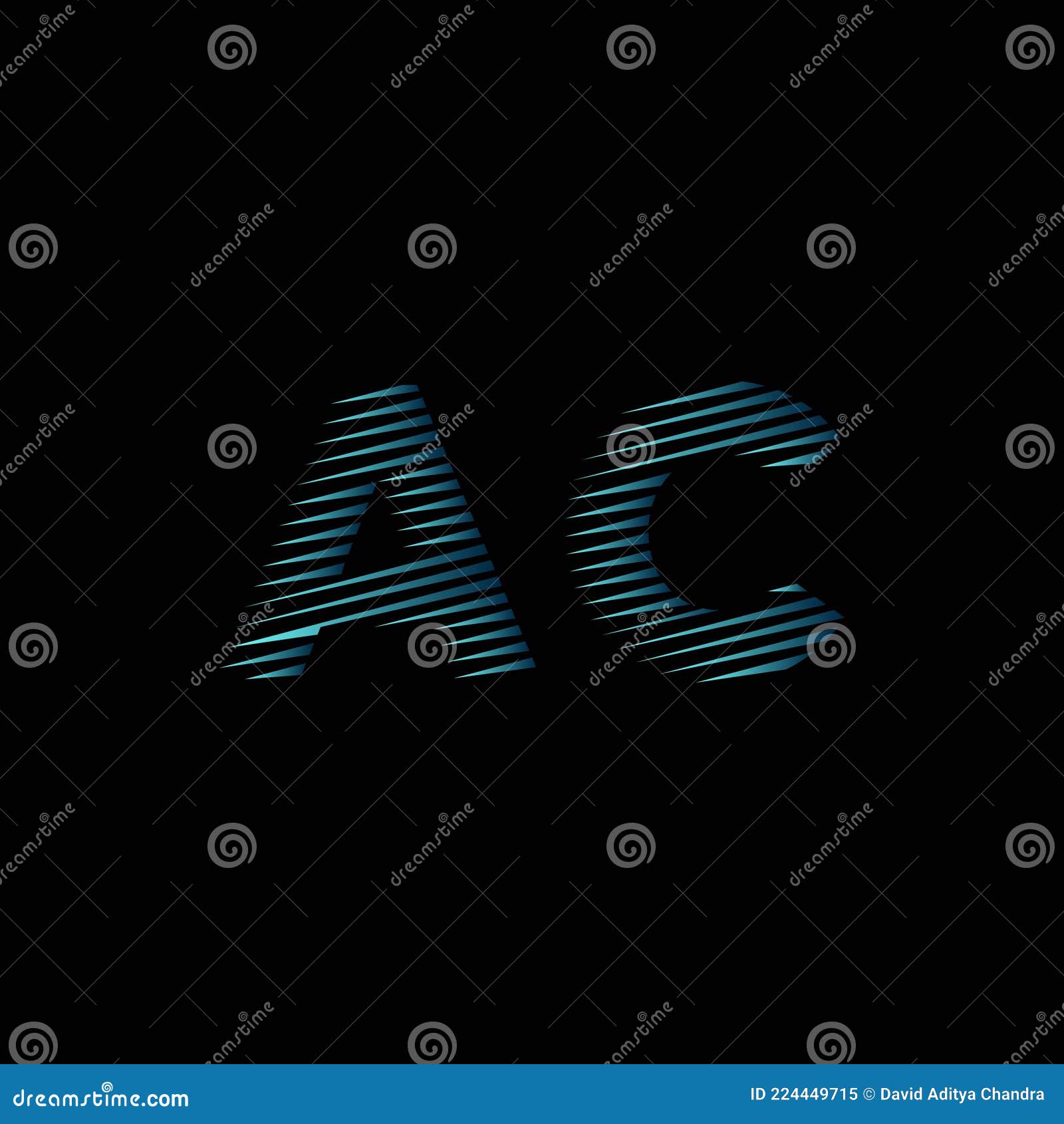AC Monogram Lines Style Blue Light Vector Stock Vector - Illustration ...