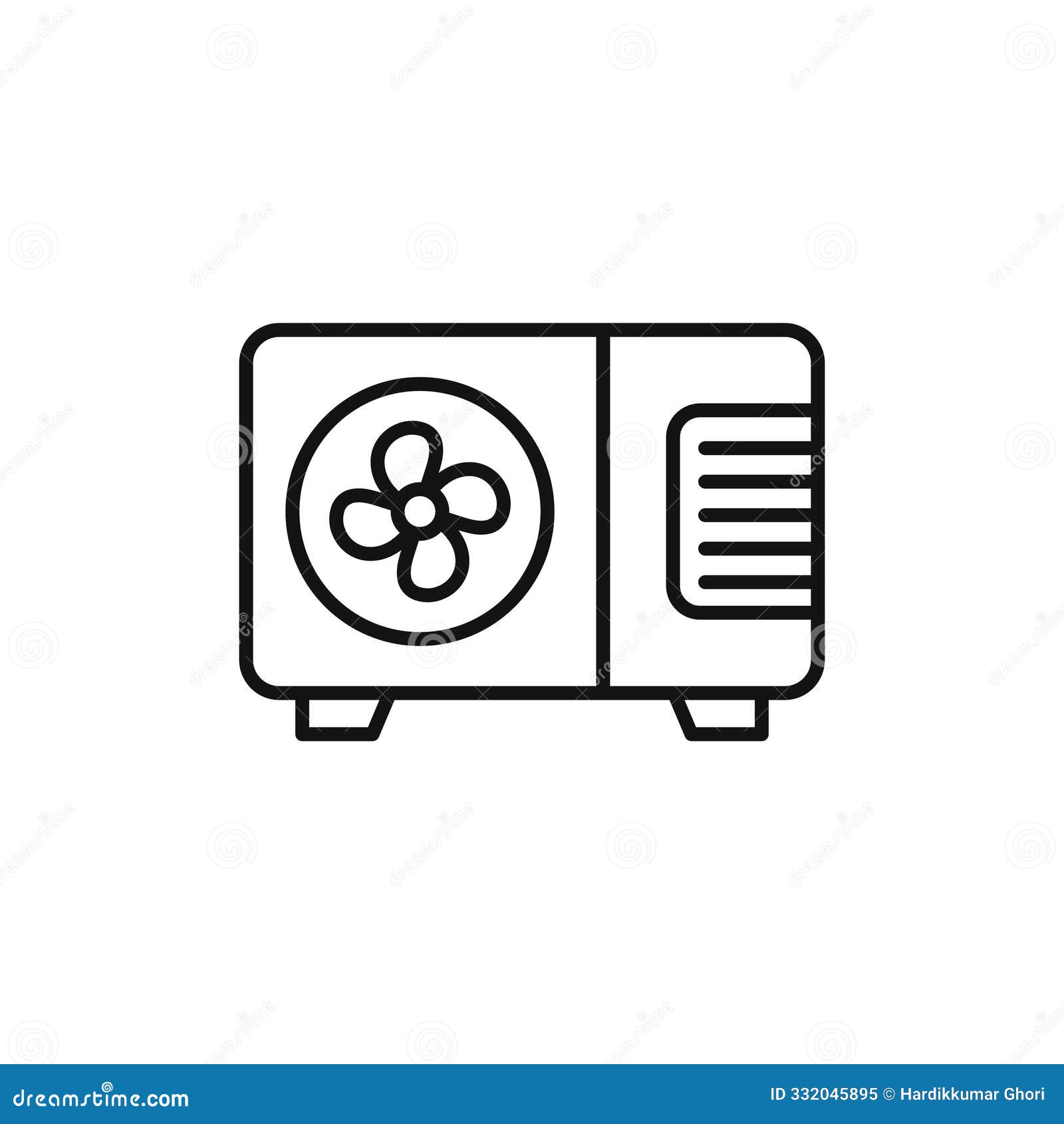 Ac Outdoor Unit Icon Symbol on White Background Stock Vector ...