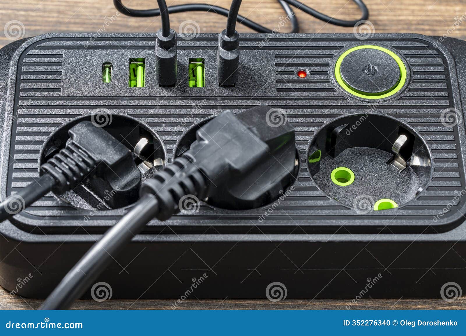 AC Outlet Multiprise Power Strip with USB Plugs at Home. Electrical ...