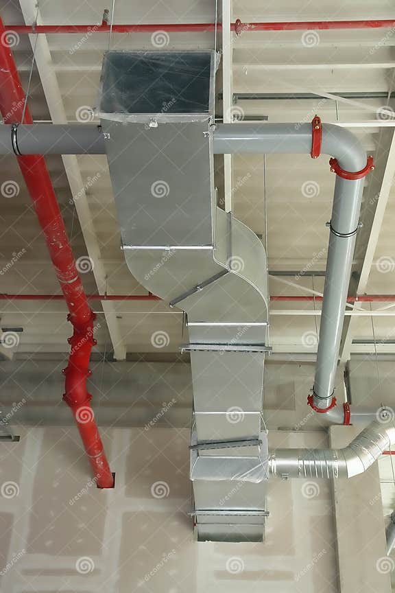 AC pipes stock image. Image of conditioning, assembly - 12924129