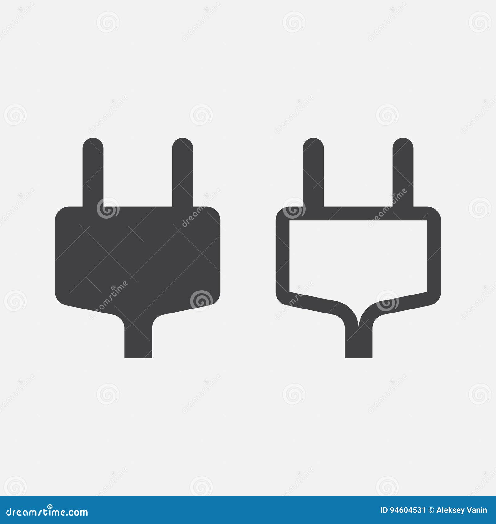 Ac Plug Icon Vector Isolated on White. Stock Vector - Illustration of ...